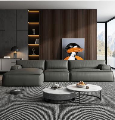 China Aristocrats L Shape Luxury Living Room Furniture Italian Sofa First Layer Leather for sale