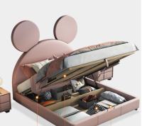 China Modern Nordic Childrens Princess Bed Leather Pink Dream Castle Girls Mouse Bed for sale