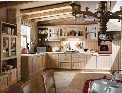 China Archaize Real Wood Kitchen Cabinets Solid Wood Cabinet Door Panels for sale