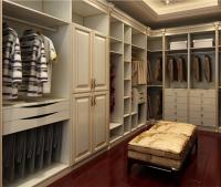 China Walk In Solid Wood Wardrobe Closet U Shape With Bar Modern Antique Design for sale