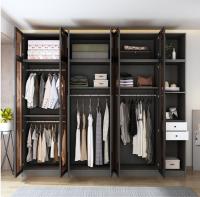 China Custom 3D Glass Bedroom Wardrobe Combination Shape Tea Color 2000mm Height for sale