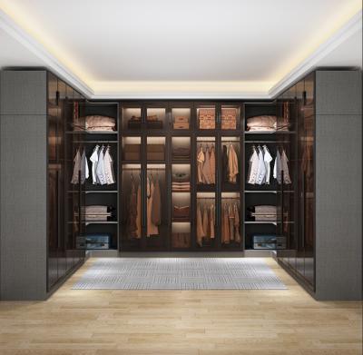 China Home Bedroom Corner Walk In Closet Wardrobe Custom Cabinet Combination Glass for sale