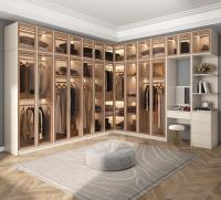 China Bedroom Glass 6 doors wardrobe armoire closet Density board 1900mm stuya for sale