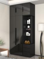 China Home Bedroom SGS Black Glass Door Wardrobe Modern Double Vanity 0.55*1.3*0.55 for sale
