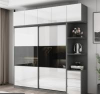 China HDF board Mirror white lacquer closet Bedroom Wardrobe 2000mm x 600mm for sale