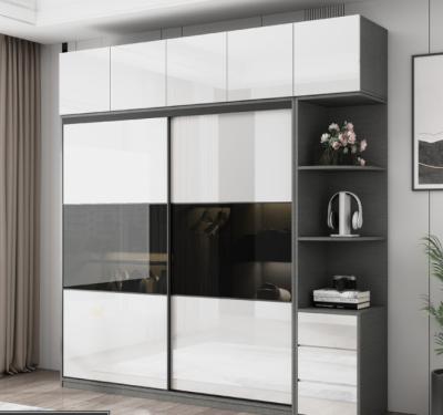 China HDF board Mirror white lacquer closet Bedroom Wardrobe 2000mm x 600mm for sale