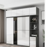 China HDF board Mirror white lacquer closet Bedroom Wardrobe 2000mm x 600mm for sale