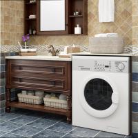 China 1.3m mirror Solid Wood Bathroom Vanity Ready Made SGS Sink Cabinets for sale