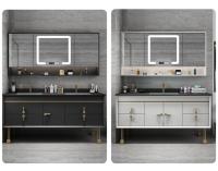 China ISO9001 Luminescent Contemporary Bathroom Cabinets Floating Vanity Triangle Corner for sale