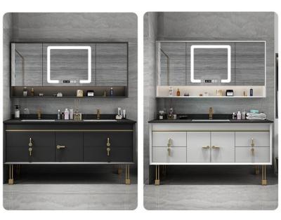 China ISO9001 Luminescent Contemporary Bathroom Cabinets Floating Vanity Triangle Corner for sale