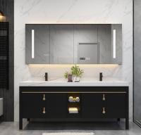 China Clean Melamine Door corner floating vanity Triangle Teak Bathroom Cabinet for sale