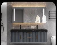 China SGS Black Solid Wood Washing Machine Cabinet 96Inch Bathroom Vanity for sale