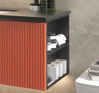 China good plywood Melamine Cabinet Red Timber Vanity Bathroom Cabinet ISO9001 for sale