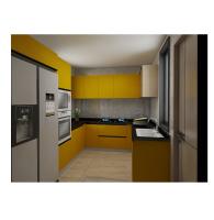 China 50mm Natural Stone Modern Modular Kitchen Cabinets Waterproof Cabinet Accessories ISO 4001 for sale