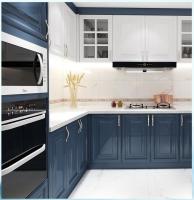 China 150cm Navy Blue  Modern Contemporary Kitchen Cabinets With Tall Cabinets for sale
