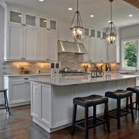 China 950mm 2.2M White Gloss Shaker Solid Wood Kitchen Cabinets  Doors European Design SGS for sale