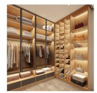 China 18mm Chipboard Walk In Closet Wardrobe With Sliding Doors Women Clothing for sale