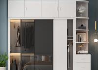 China Mirror Door Modern Luxury Corner Walk In Closet Unit Storage Clothes Wardrobe for sale