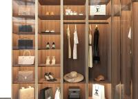 China Single Sided Aluminum Profile Walk In Closet With Glass Doors Storage Systems for sale