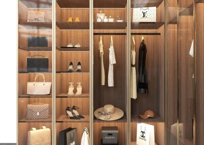 China Single Sided Aluminum Profile Walk In Closet With Glass Doors Storage Systems for sale