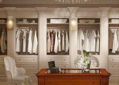 China 4000mm 5 Door Solid Wood Combined Wardrobe And Drawers Carved Finished for sale