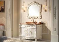 China 1800mm 33in Luxury Solid Wood White Bathroom Vanity Cabinets With Grain Top for sale