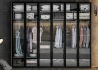 China 3 Doors Bedroom Wardrobe Closets Metal Frame Sliding Door Wardrobe With Drawers for sale