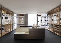 China 78in Bedroom Wardrobe Closets Aluminium Sliding Wardrobe Door Profiles With Lighting for sale