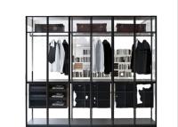 China DTC Aluminium Glass Sliding Glass Door Wardrobe With Wood Drawers And Hanger for sale