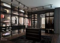 China 3M Sliding Glass Door Wardrobe Walk In Closet Grey Temepered Glass With Particle Board for sale