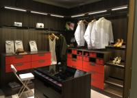 China 55cm Aluminum Glass Door Wardrobe With Glass Sliding Leather Face Drawers for sale