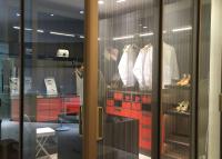China 55cm Aluminum Glass Door Wardrobe With Glass Sliding Leather Face Drawers for sale