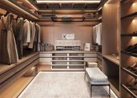 China 20mm Big Bedroom Wardrobe Closet Designs With Mirror Led Lighting for sale