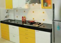 China 3500mm Modern Brown Cabinet Kitchen L Shaped Pantry For Apartment Villa for sale