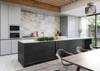 China 80CM Microwave Inside Island Modern European Style Kitchen Cabinets for sale