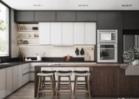 China 80CM Microwave Inside Island Modern European Style Kitchen Cabinets for sale