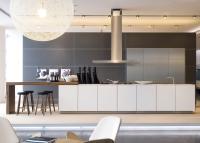 China HPDL Kitchen Cupboard Aluminium Fabrication Kitchen Cabinets Contemporary Walnut Wood for sale