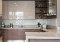 China L Shape Modern Modular Kitchen Cabinets With Corner Pantry And Island Family Use for sale