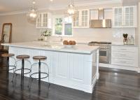 China White Lacquer 90cm Modern Modular Kitchen Cabinets With Island Bench for sale