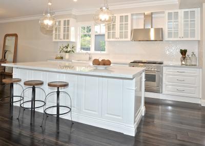 China White Lacquer 90cm Modern Modular Kitchen Cabinets With Island Bench for sale