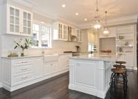 China White Lacquer 90cm Modern Modular Kitchen Cabinets With Island Bench for sale