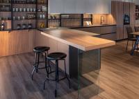 China 2800mm Modern Aluminum Door Dark Brown Modern Kitchen Cabinets for sale