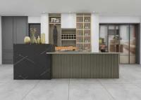 China White kitchen green cabinets furniture from Foshan supplier white quartz stone countertop and base dishwasher for sale