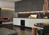 China Italy modern kitchen cabinets design with white island oven pantry storage cabinets kitchen furniture for sale