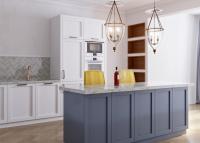 China European Style Kitchen Modern Modular Kitchen Cabinets Blue Color Island And White Cabinet for sale