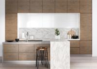 China China supplier cheap kitchen cabinets design with sink and quartz top 2021 new trend pantry cabinets storage for sale