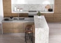 China China supplier cheap kitchen cabinets design with sink and quartz top 2021 new trend pantry cabinets storage for sale