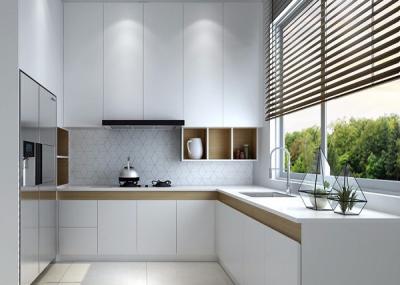 China 20mm Oak Modern Modular Kitchen Cabinets Muebles Cocina For Villa Use for sale