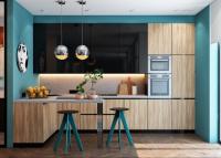 China 20mm Oak Modern Modular Kitchen Cabinets Muebles Cocina For Villa Use for sale