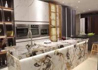 China 3m Haffle Red Modular Kitchen Cabinet Free Standing Island Cuisine Dangle Complet for sale
